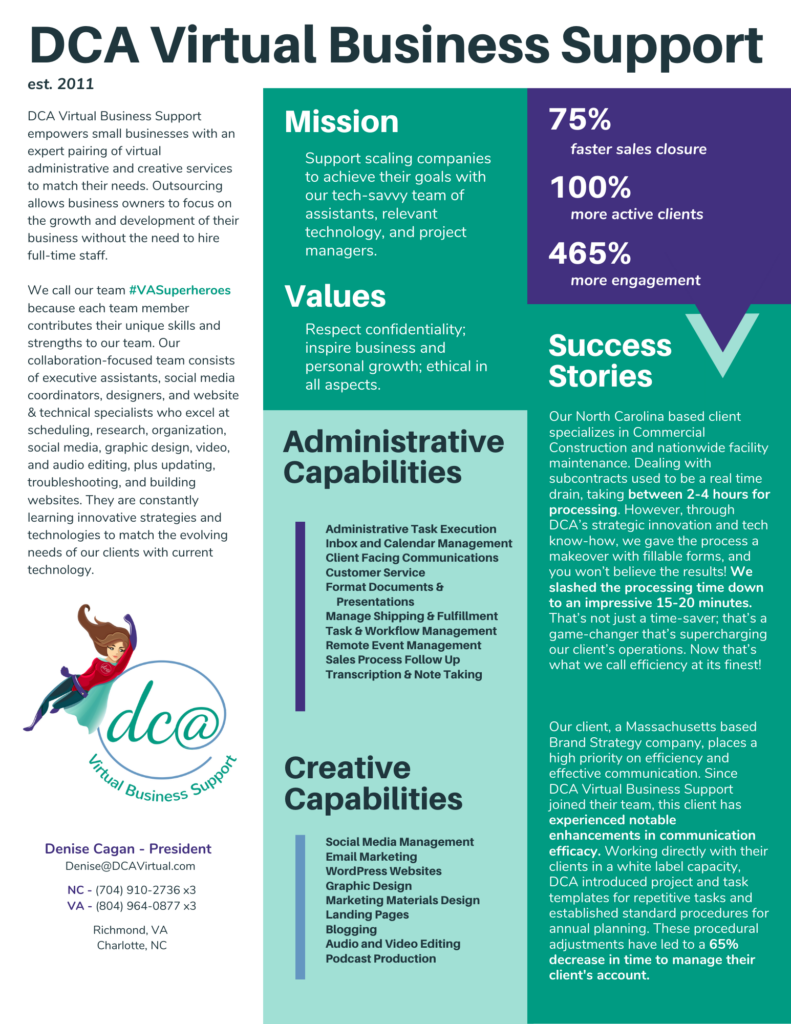 Capability Statement - DCA Virtual Business Support